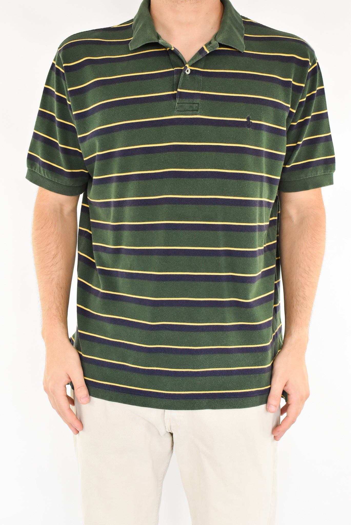 Green Striped Polo – Vintage Fabrik